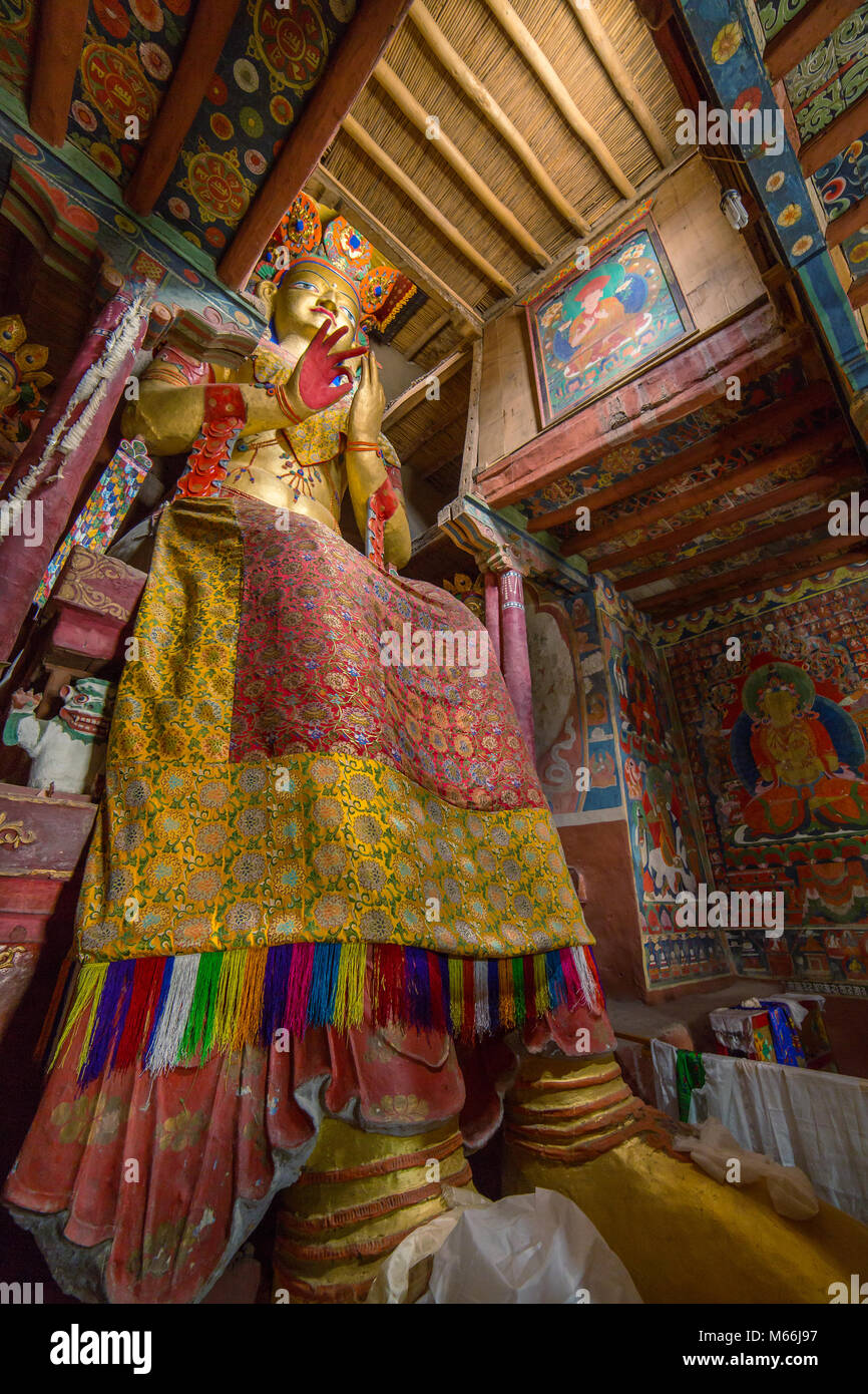 Maitreya Buddha in Basgo Gompa (Maitreya Temple) in Ladakh, India Stock ...