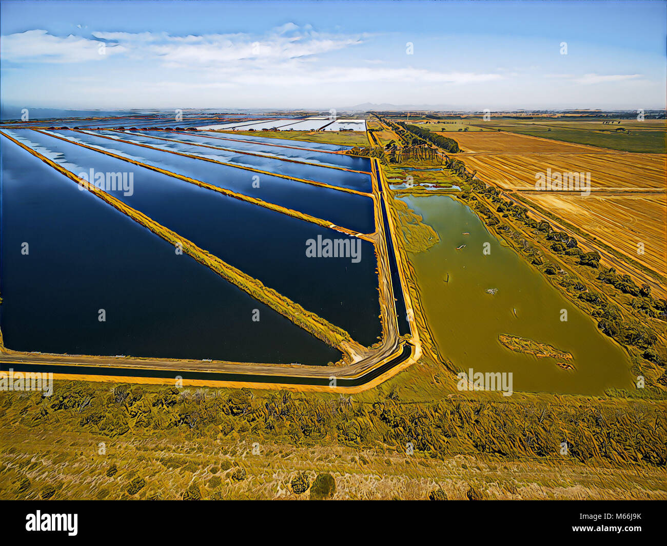 Australian coastal countryside landscape - digital artwork Stock Photo ...
