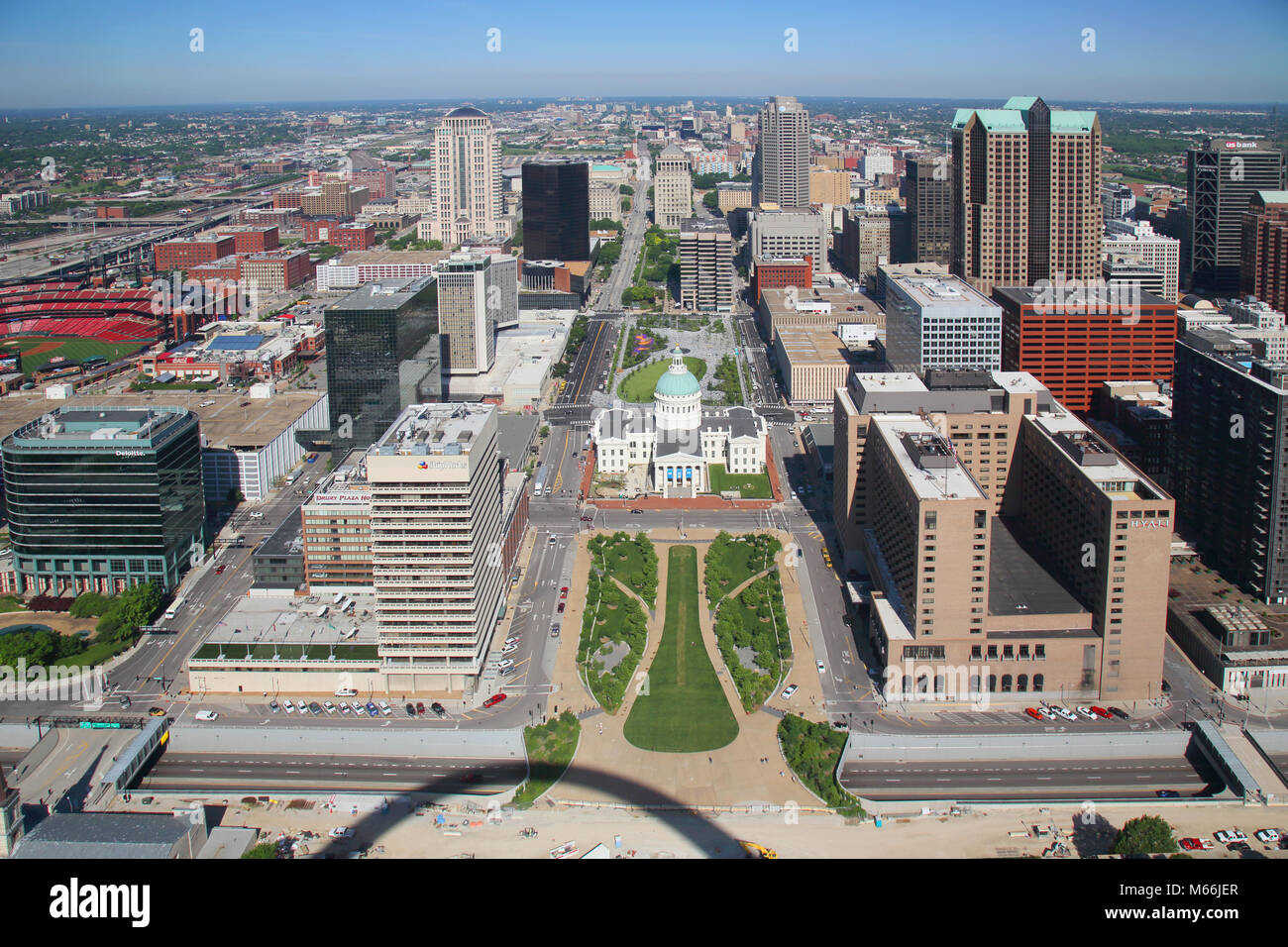 views of st louis missouri from the top of the gateway arch Stock Photo ...