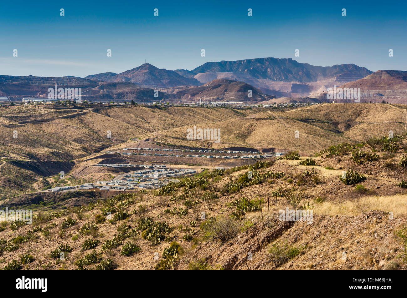 Town of Morenci, Morenci Copper Mine, White Mountains, view from ...