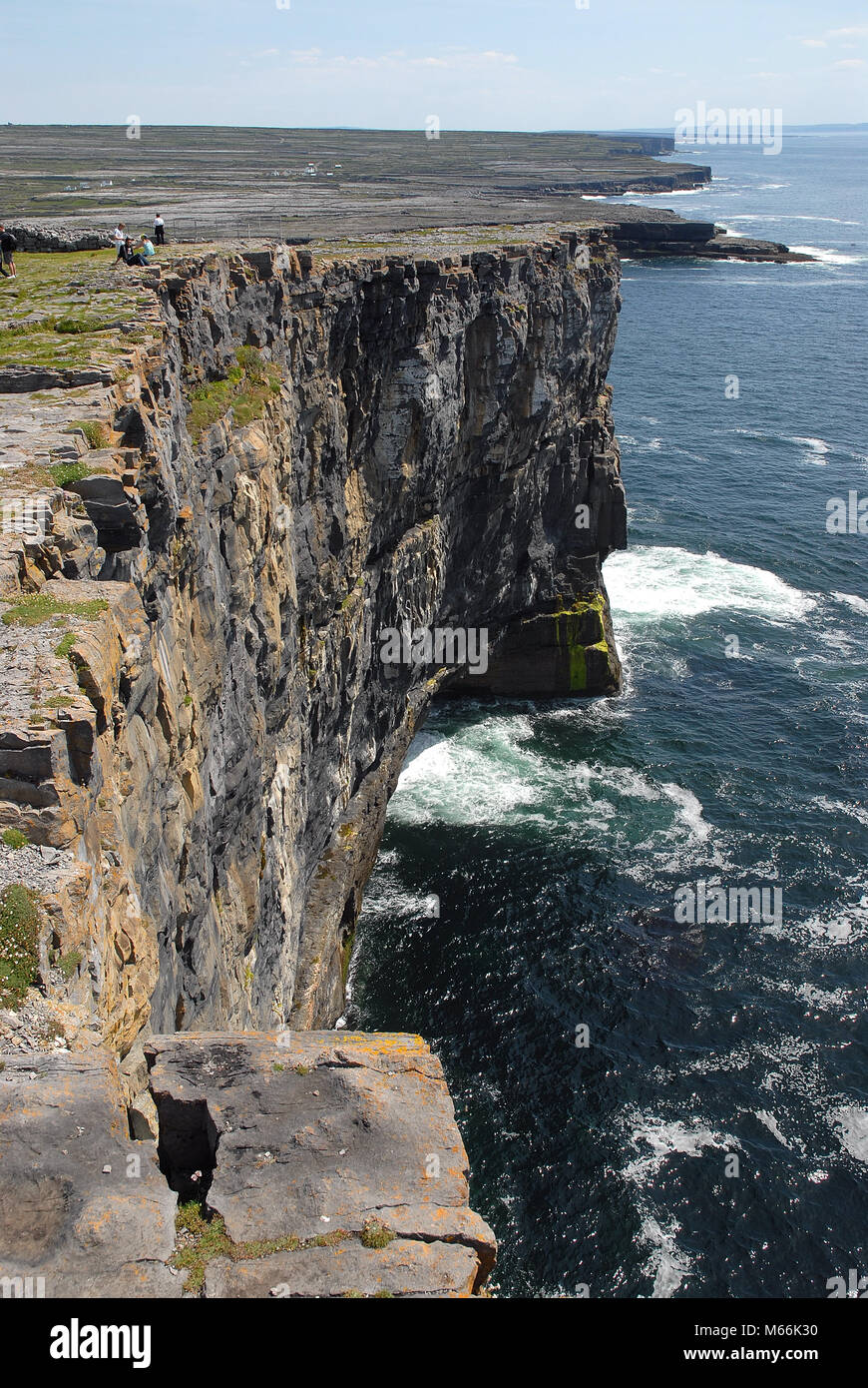 Cliffs at the Iron Age fort of Dœn Aonghasa on the island of Inis Mór ...