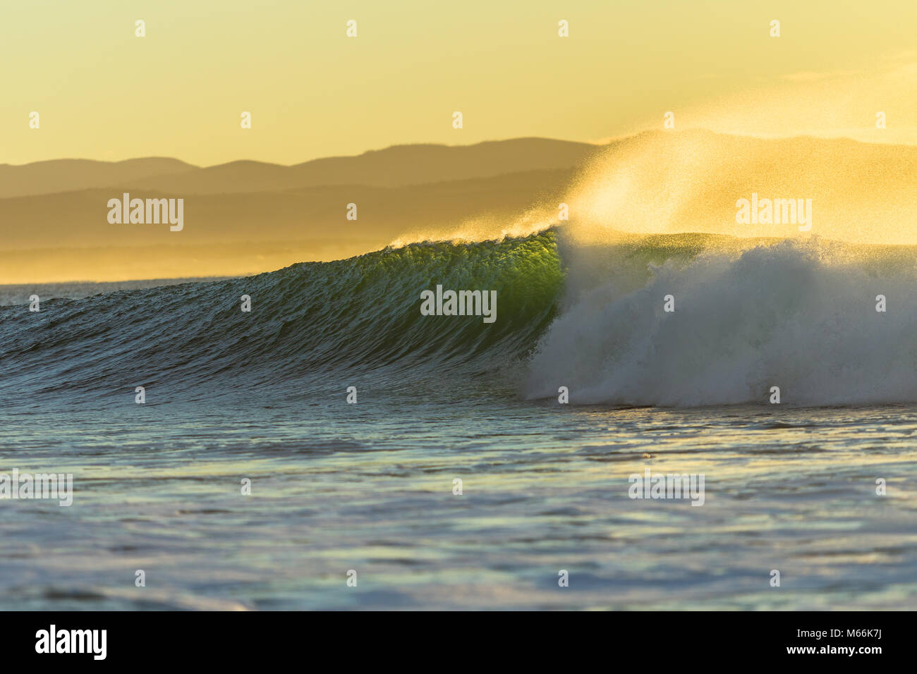 Ocean wave crasshing water early morning dawn sunrise landscape Stock ...
