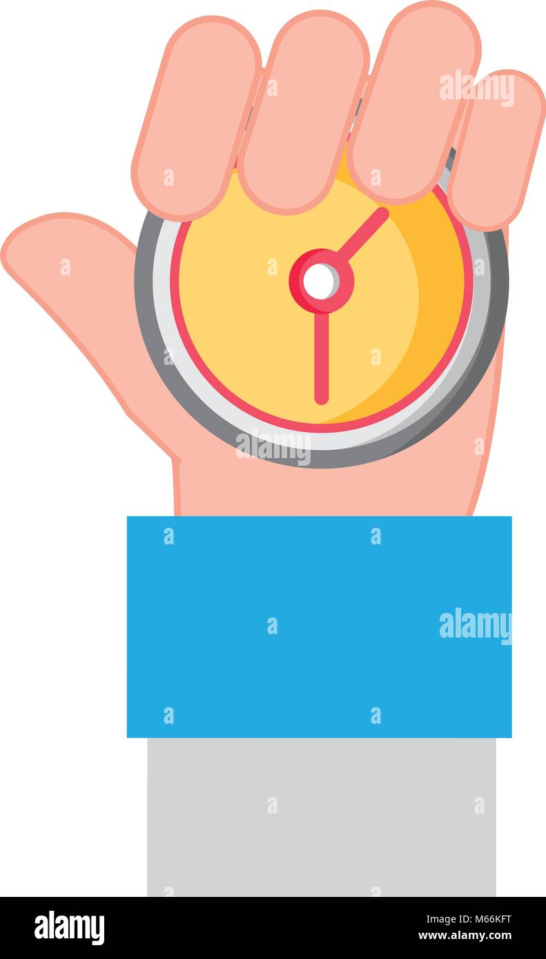 Hand man chronometer time Stock Vector Images - Alamy
