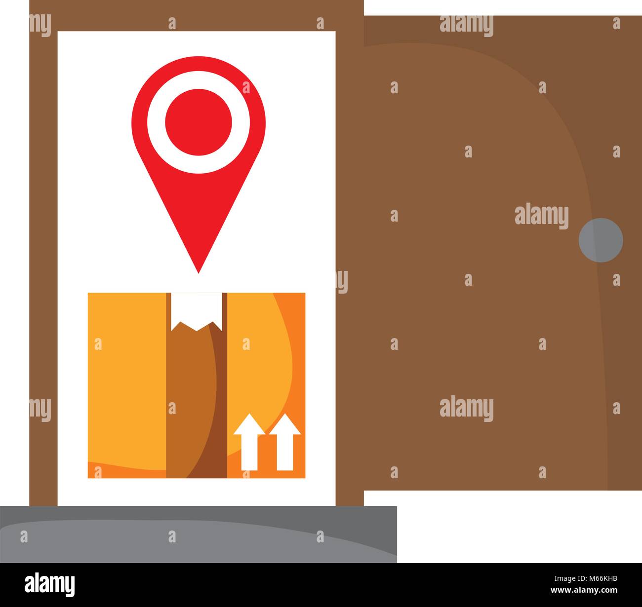 door with box package nd location symbol Stock Vector Image & Art - Alamy