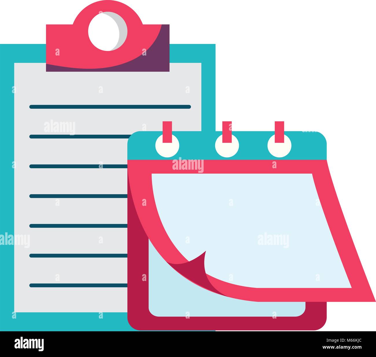 check list document with calendar time Stock Vector Image & Art - Alamy