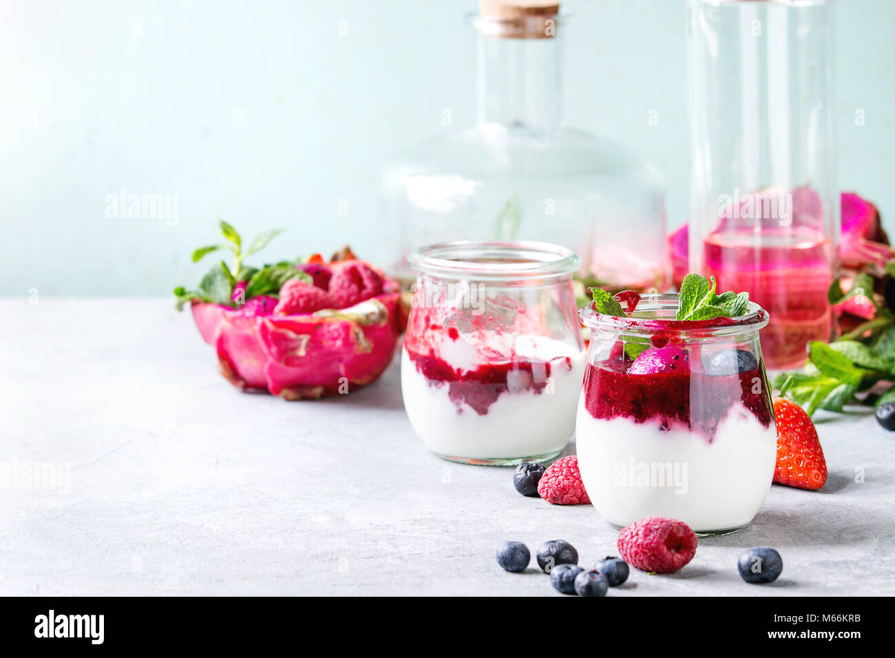 Yogurt with berries Stock Photo - Alamy