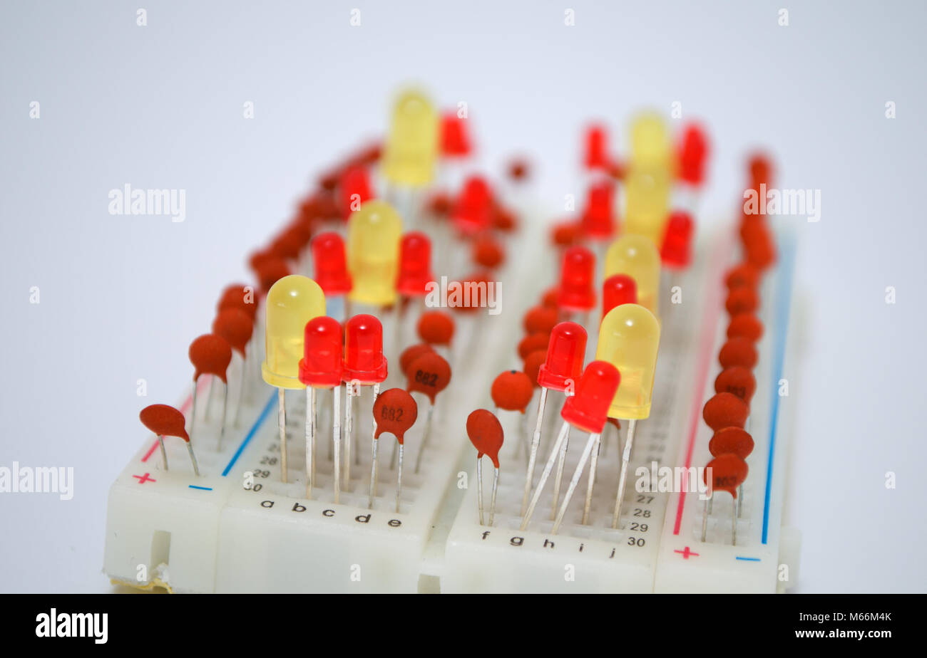 LEDs and electrical components on the board Stock Photo - Alamy