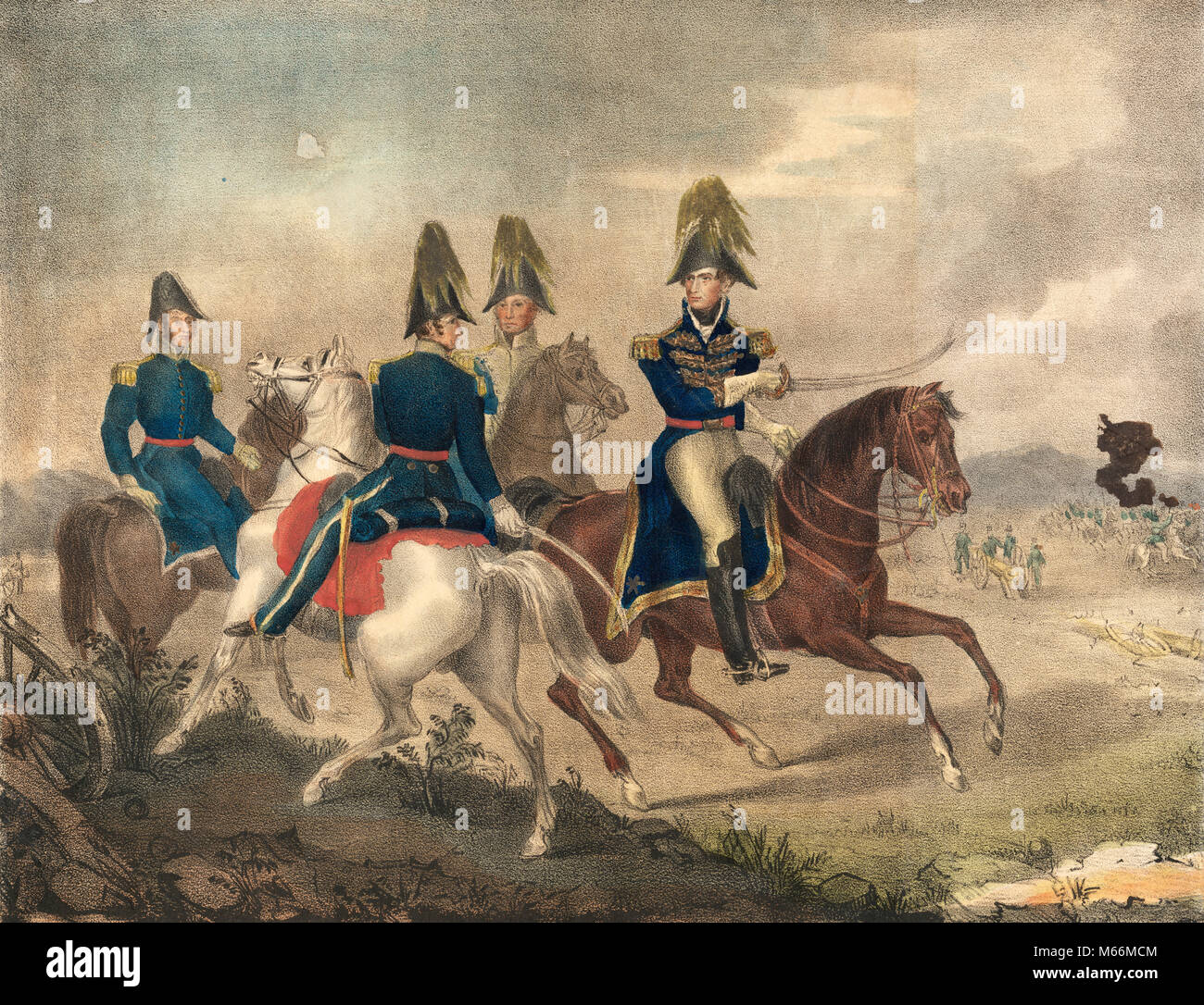 GENERAL WILLIAM HENRY HARRISON & STAFF ON HORSEBACK OCTOBER 5 1813 ...