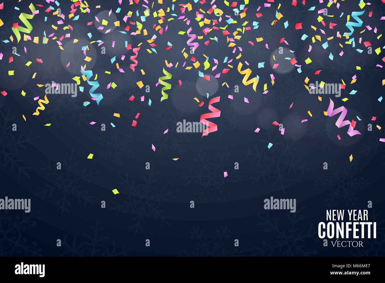 New Years Confetti Black Background