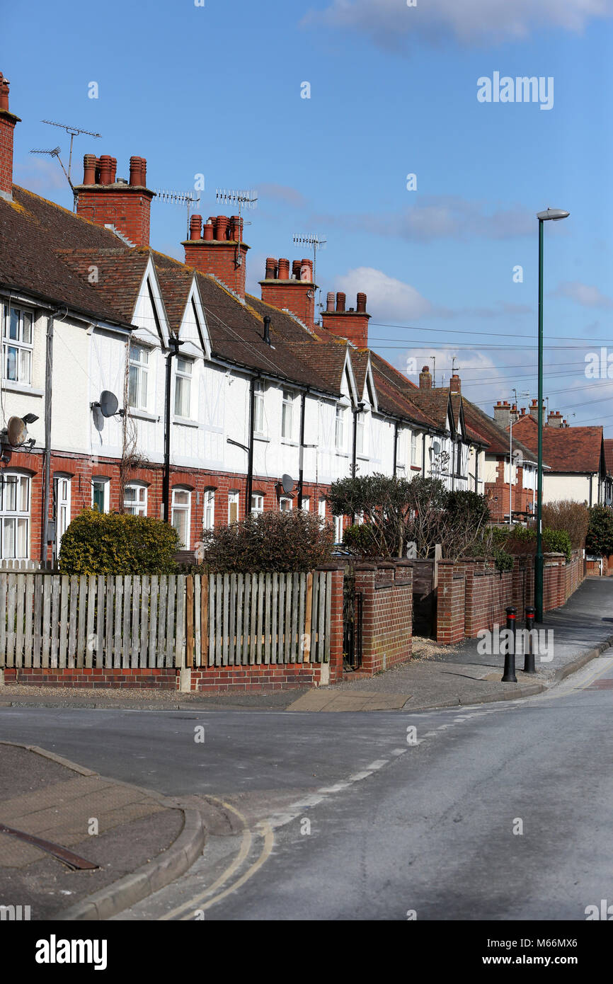Typical English residential street view pictured in Bognor Regis, West ...
