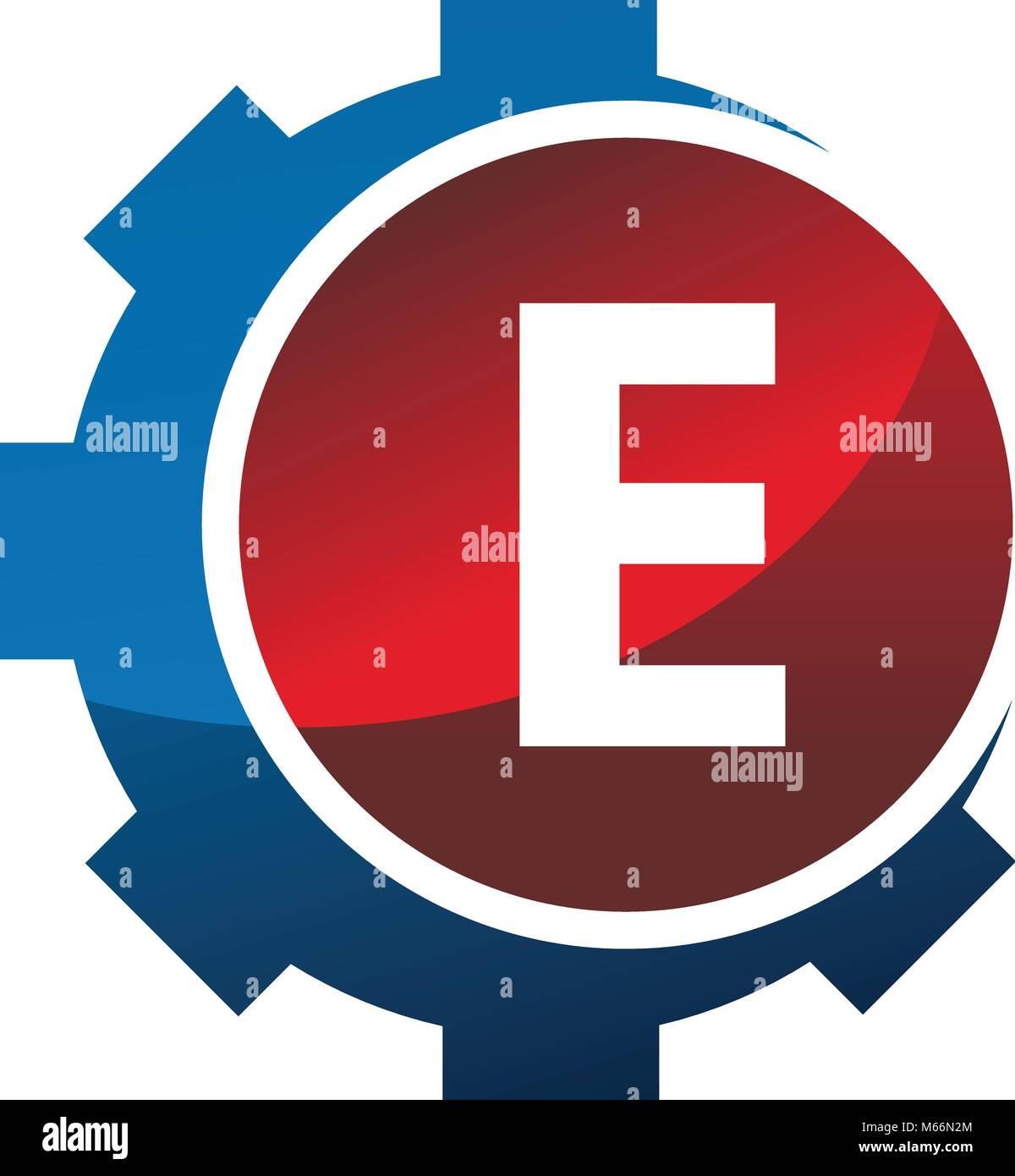 Letter e gear logo hi-res stock photography and images - Alamy