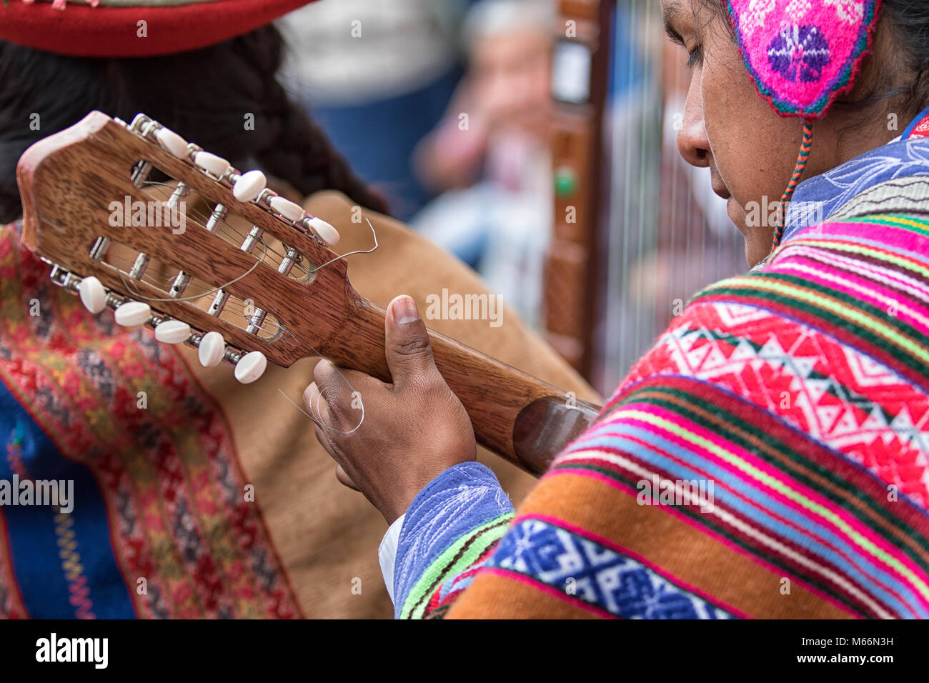 Otavalo, Ecuador - February 17, 2018: Peruvian indigenous musician ...