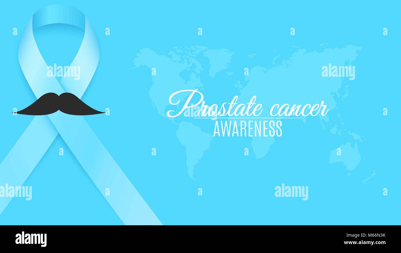 Prostate cancer ribbon awareness. Fighting cancer. Light blue ribbon ...