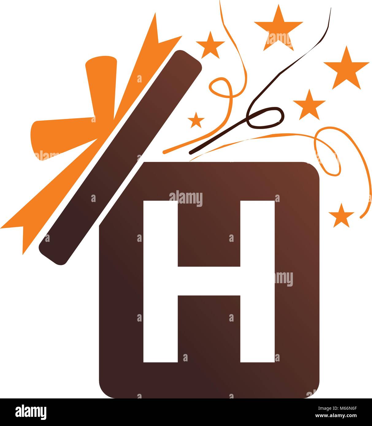 Gift Box Ribbon Letter H Stock Vector Image & Art - Alamy