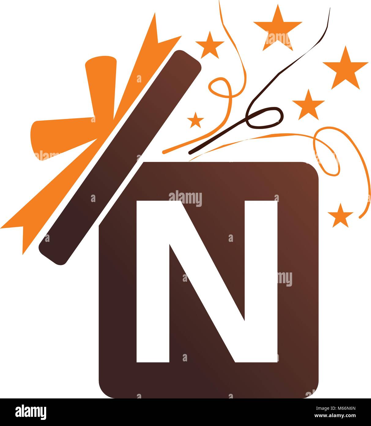 Gift Box Ribbon Letter N Stock Vector Image & Art - Alamy
