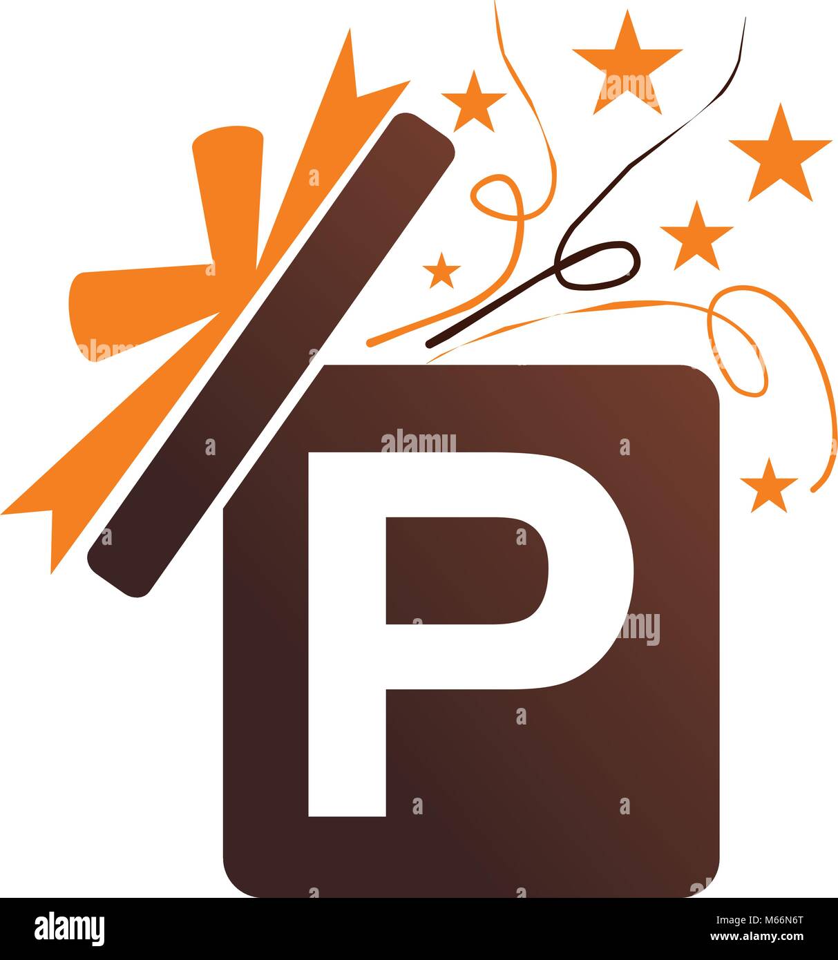 Gift Box Ribbon Letter P Stock Vector Image & Art - Alamy