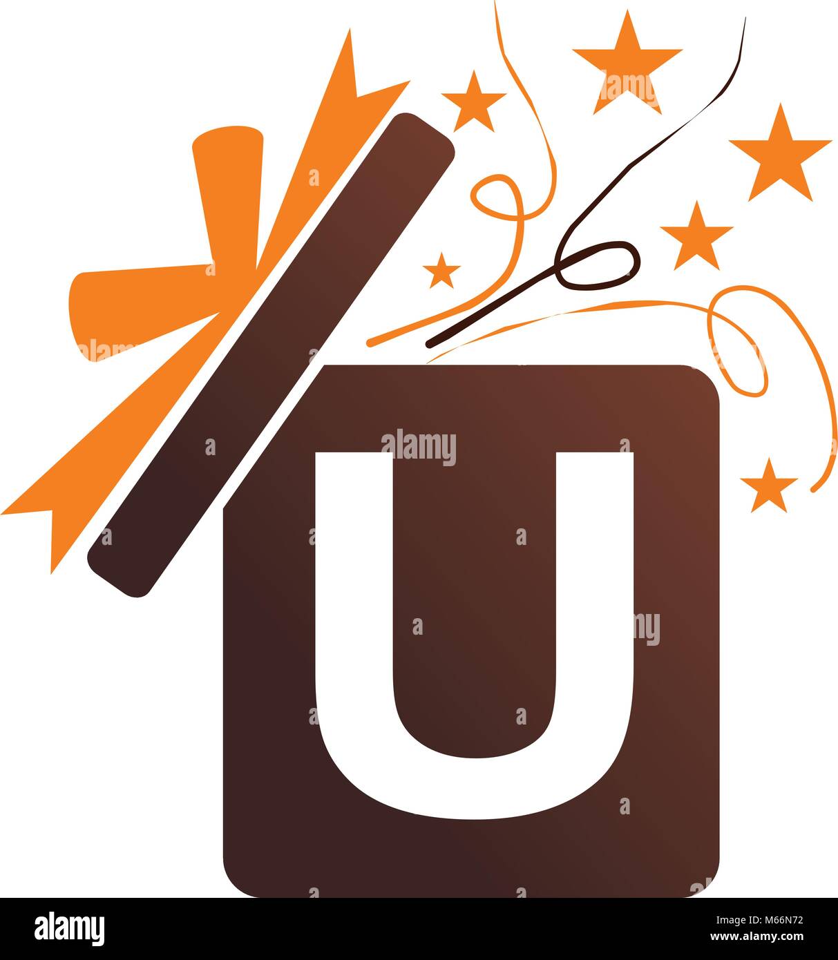 Gift Box Ribbon Letter U Stock Vector Image & Art - Alamy