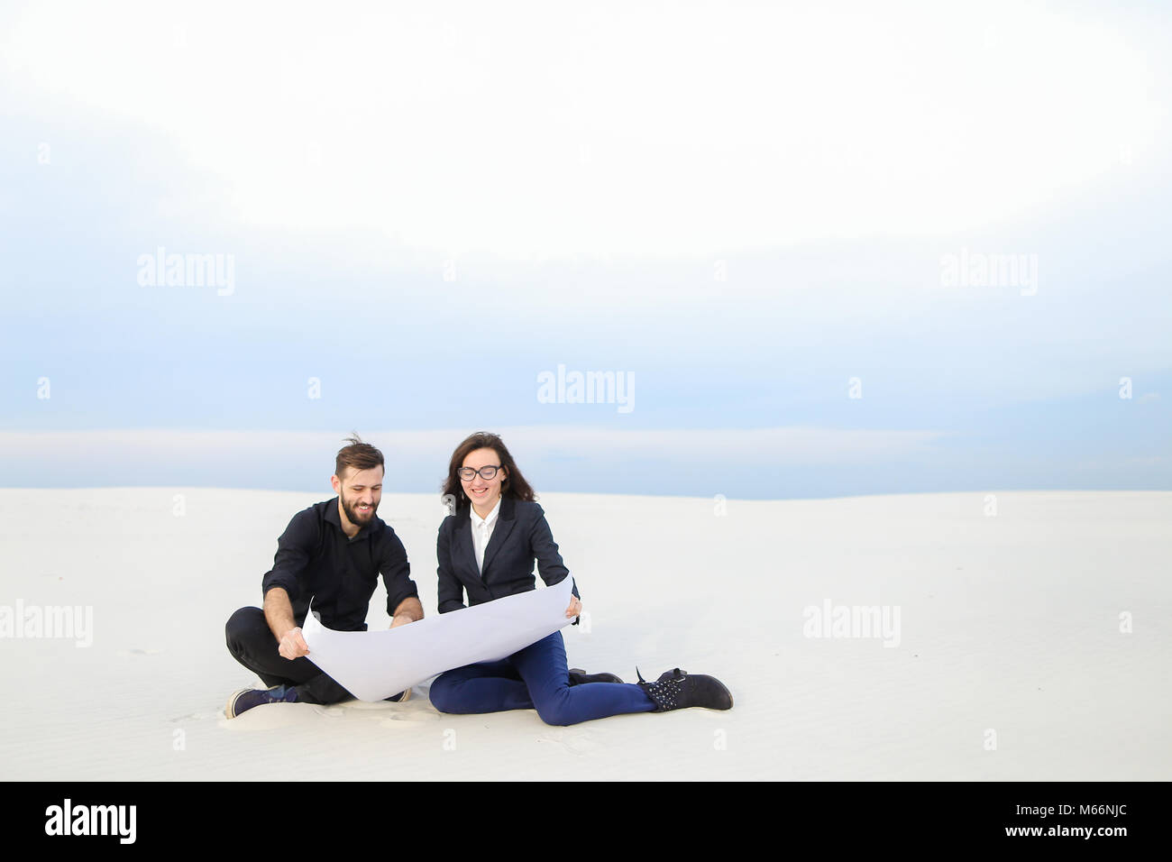 Economists brother and sister planning shopping center in dese Stock ...