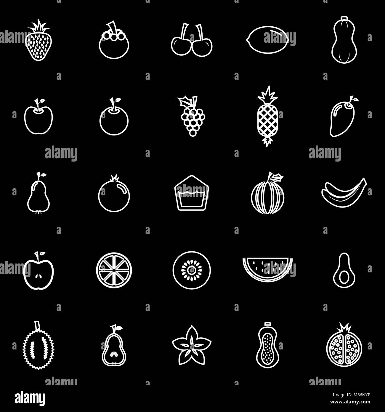 Fruit outline icons on Stock Vector Images - Alamy