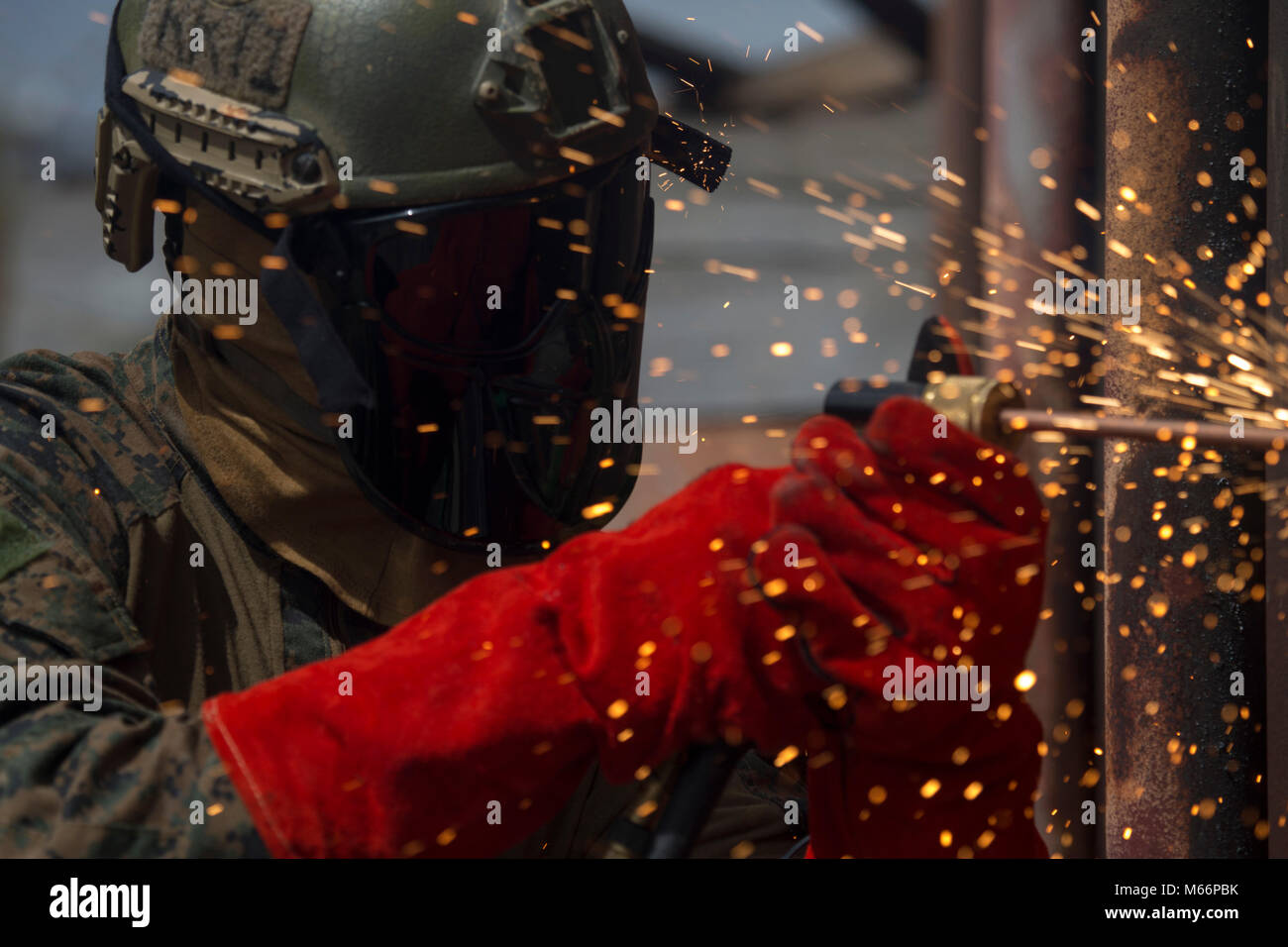 A Marine with Maritime Raid Force, 31st Marine Expeditionary Unit, uses ...