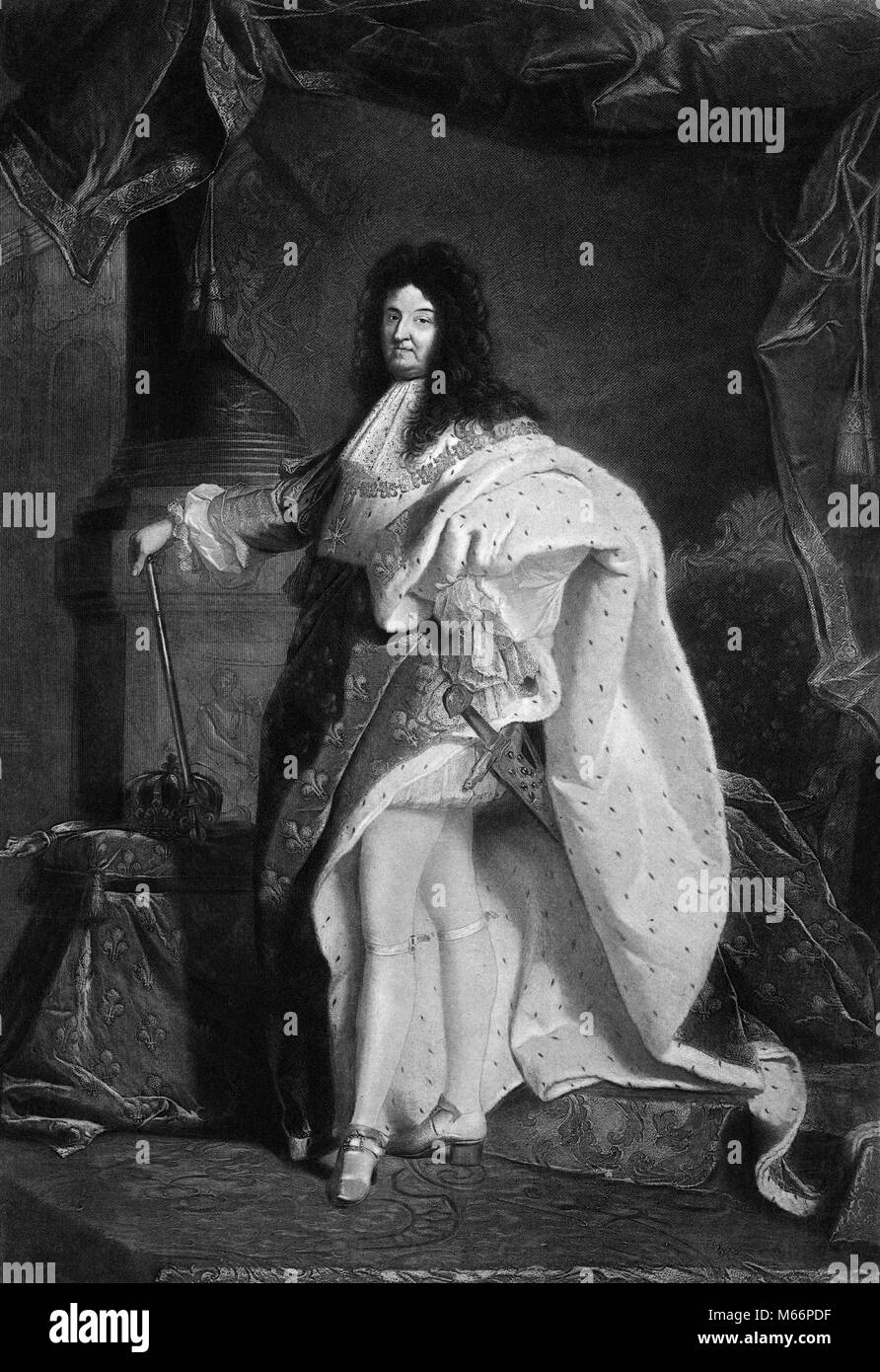 1600s PORTRAIT KING LOUIS XIV OF FRANCE THE SUN KING WEARING ERMINE ...