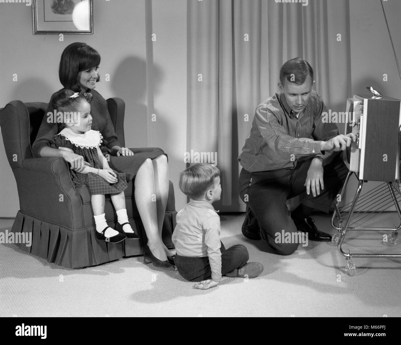 Family Watching Tv 1960s