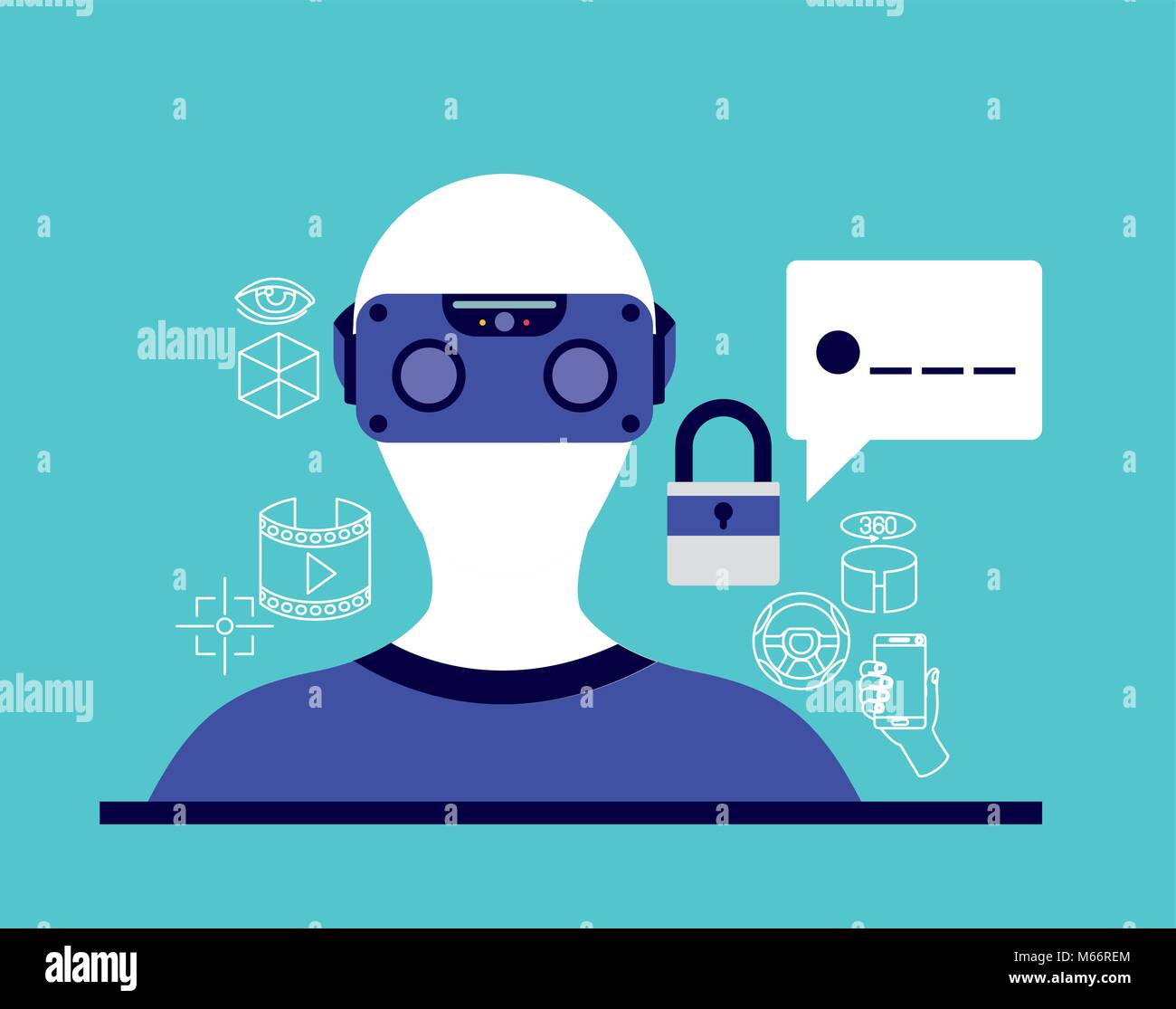 virtual reality technology set icons Stock Vector Image & Art - Alamy