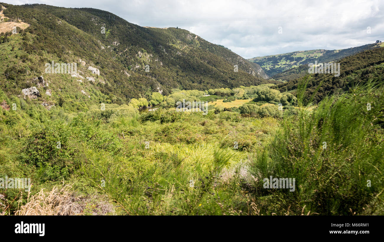 Taieri Gorge and River, Dunedin, South Island, New Zealand Stock Photo ...
