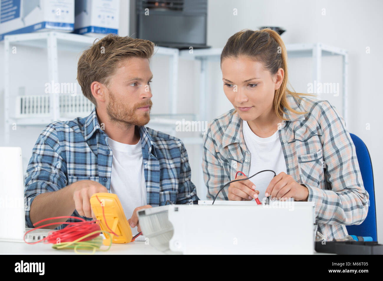 two engineers at work Stock Photo - Alamy