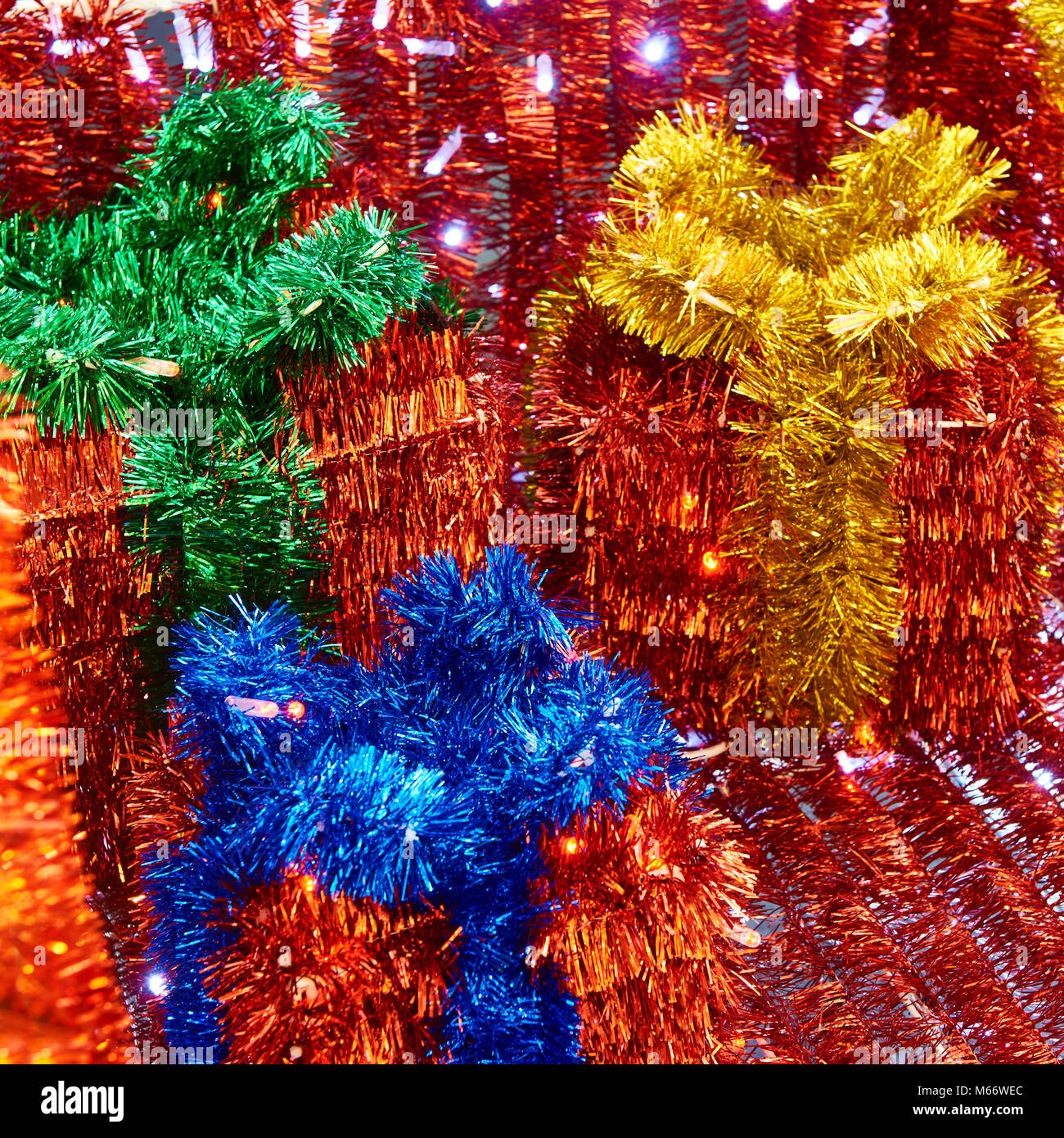 Beautiful Christmas decorations of tinsel Stock Photo - Alamy