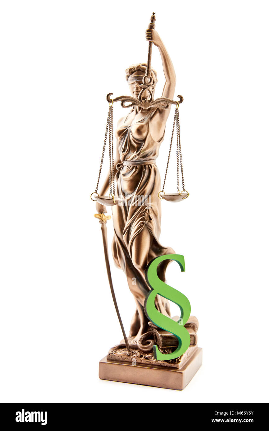 Justitia blind statue Cut Out Stock Images & Pictures - Alamy