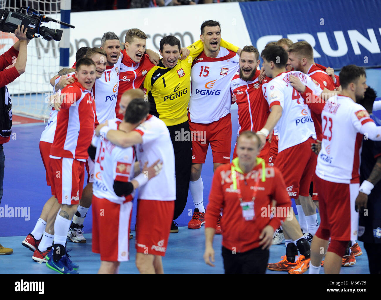 CRACOV, POLAND - JANUARY 19, 2016: Men's EHF European Handball ...