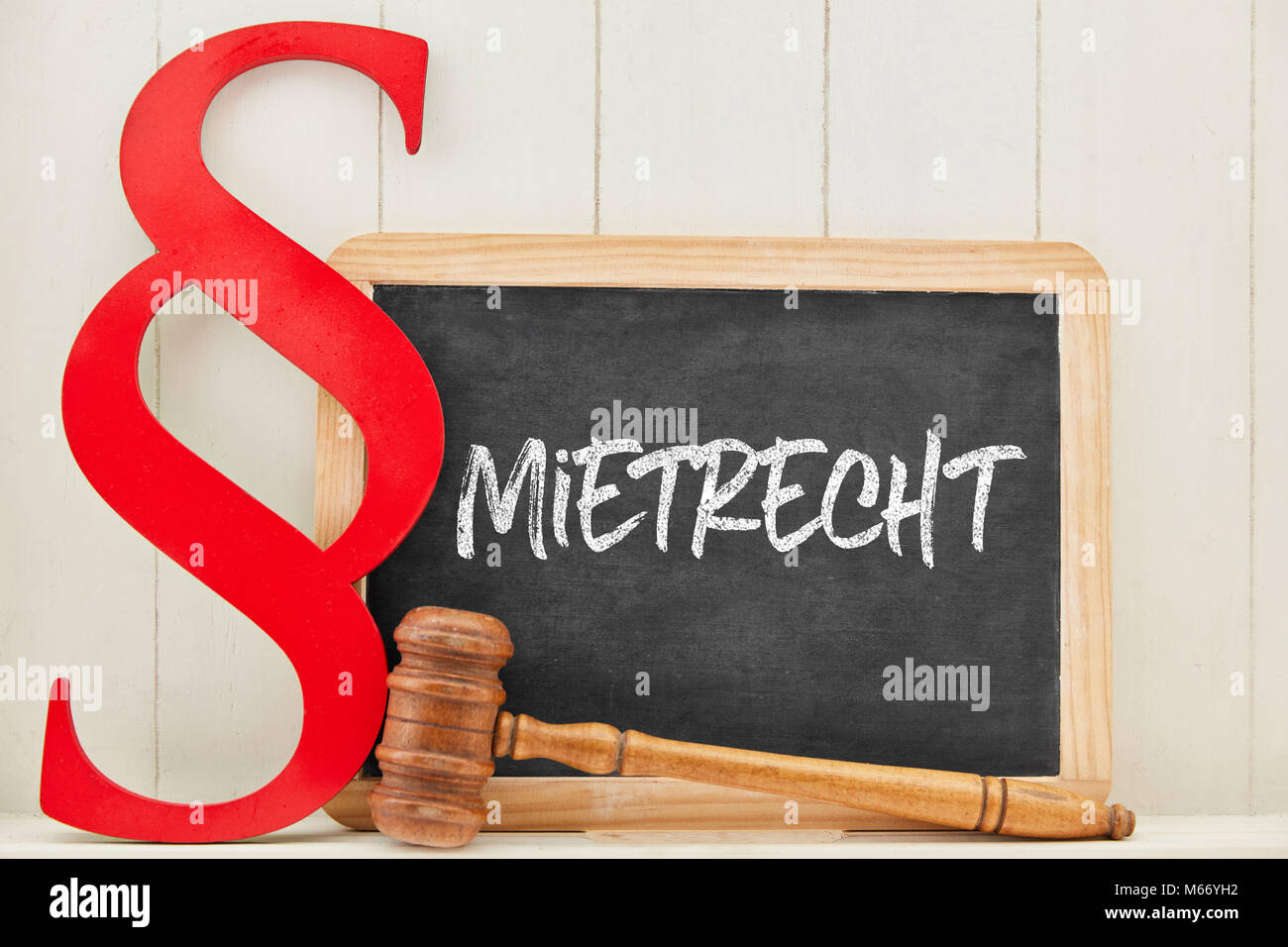 German word Mietrecht (tenancy law) as concept with law book paragraph ...