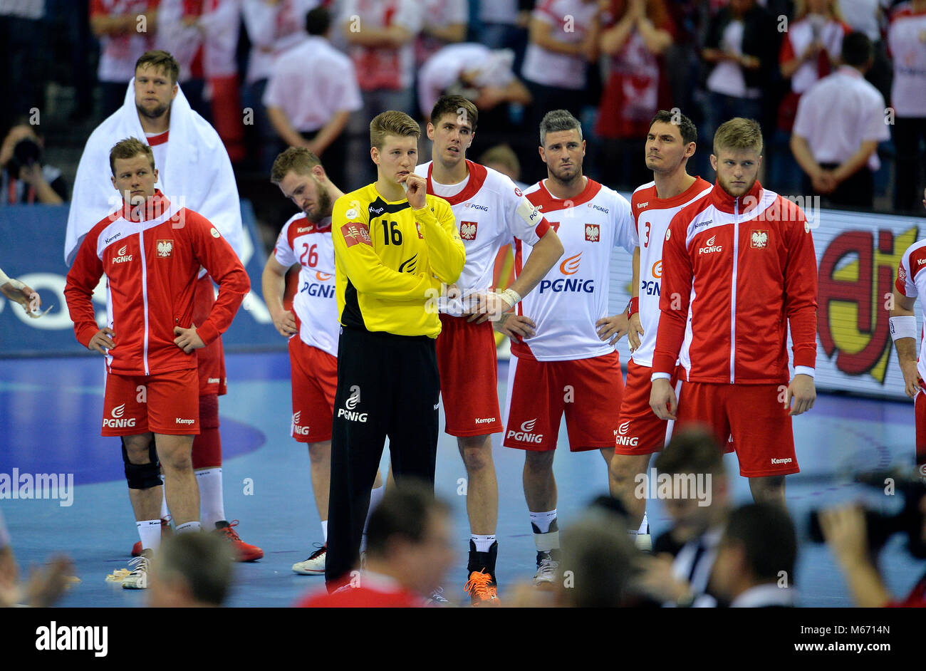 CRACOV, POLAND - JANUARY 27, 2016: Men's EHF European Handball ...