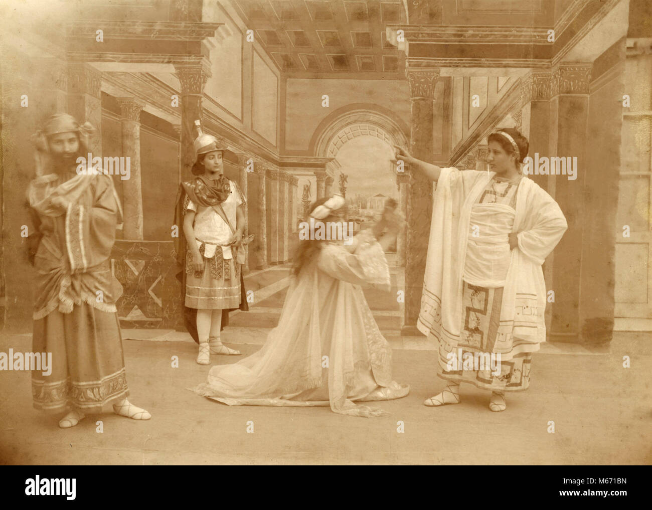 Actors staging at theatre, Italy 1880s Stock Photo - Alamy