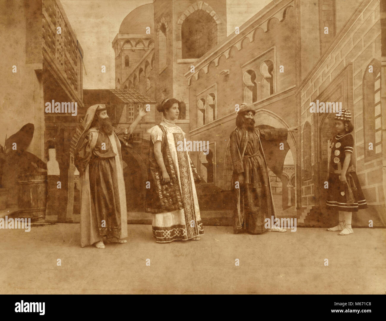 Actors staging at theatre, Italy 1880s Stock Photo - Alamy