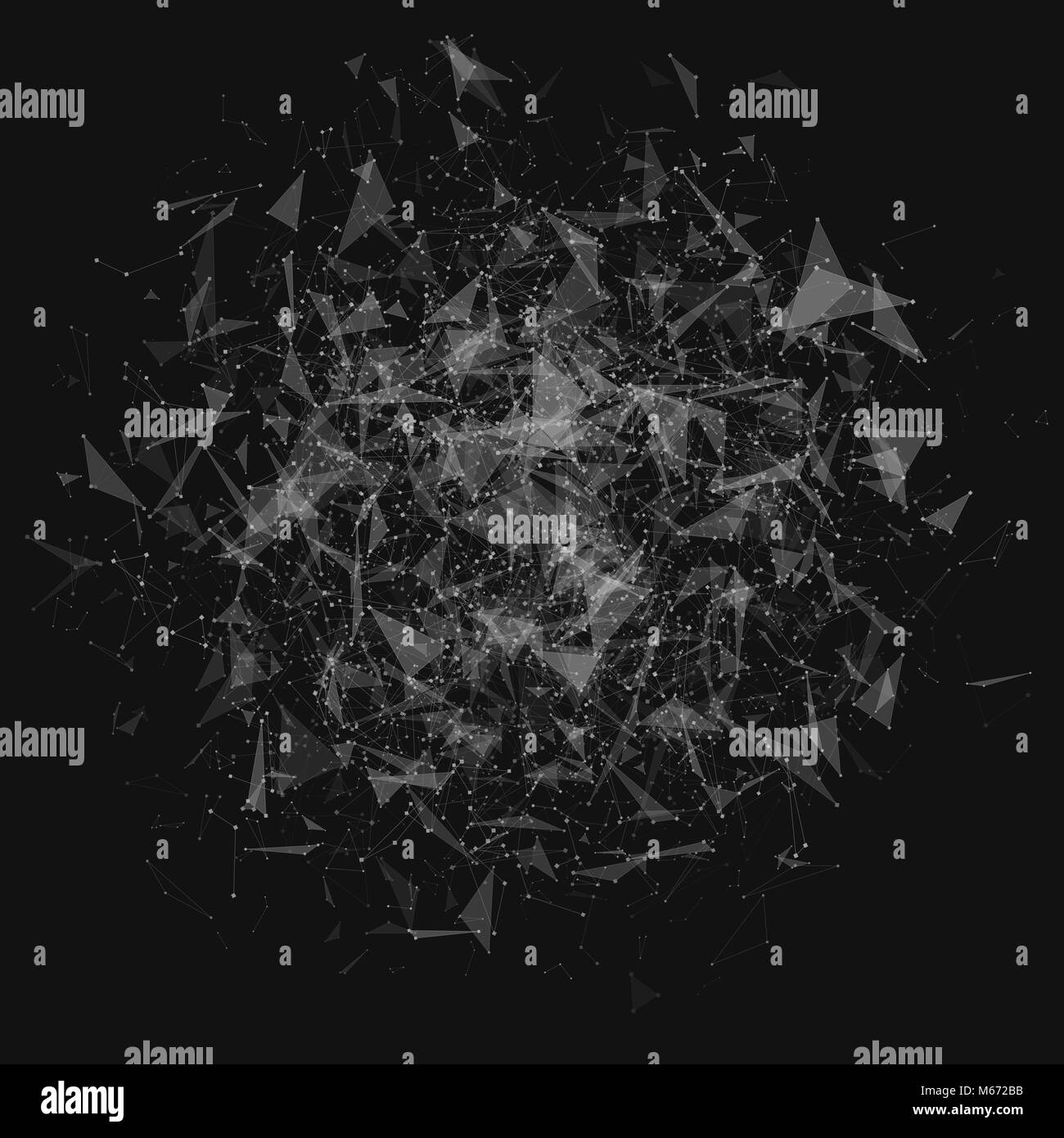 Abstract polygonal background from connected triangles and dots ...