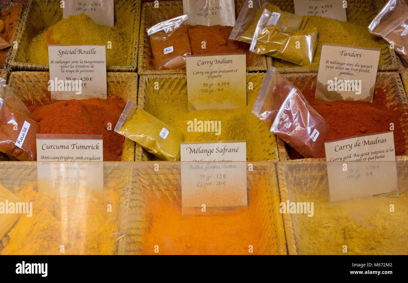 A display of different spices Stock Photo - Alamy