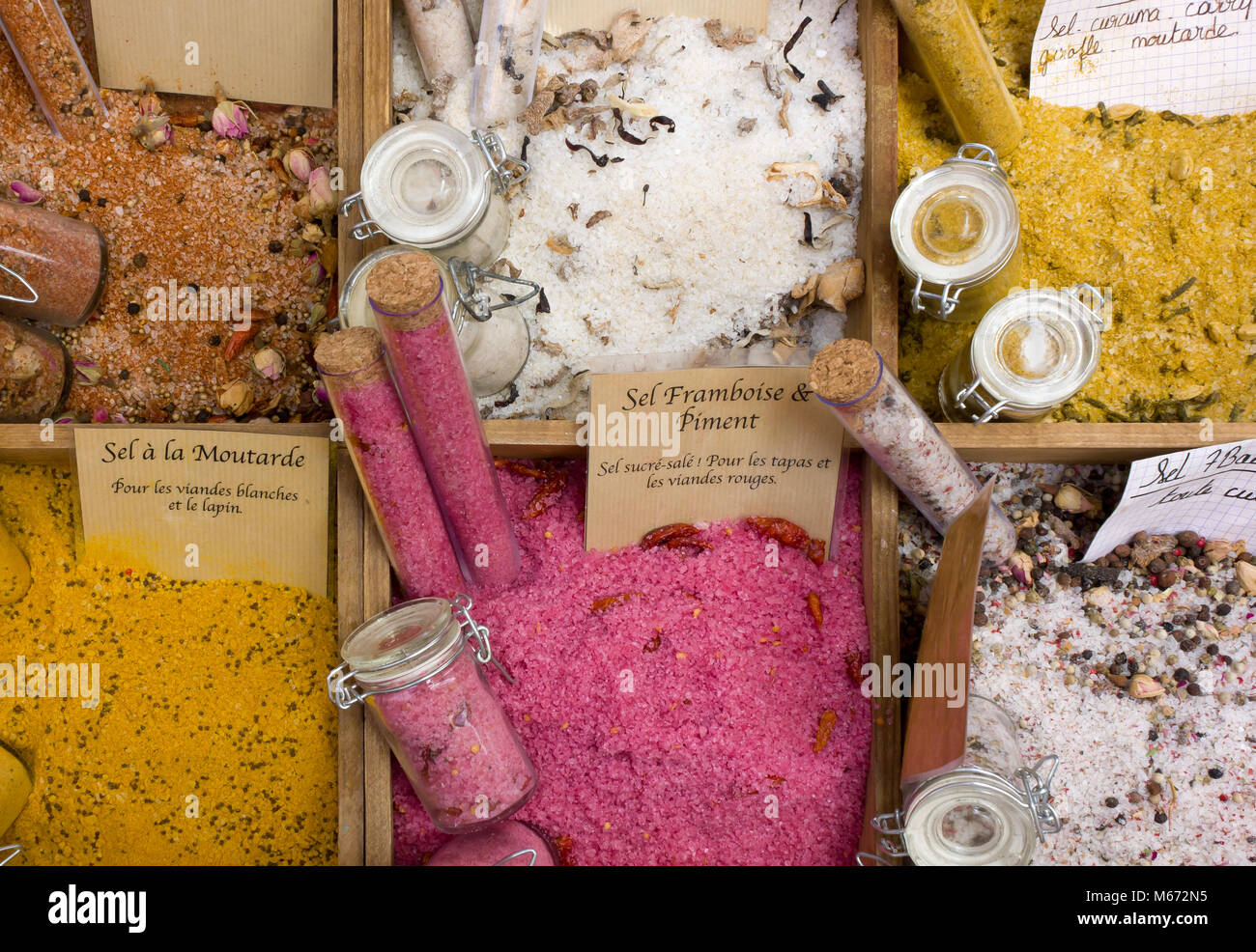 A display of salts of different flavors Stock Photo - Alamy