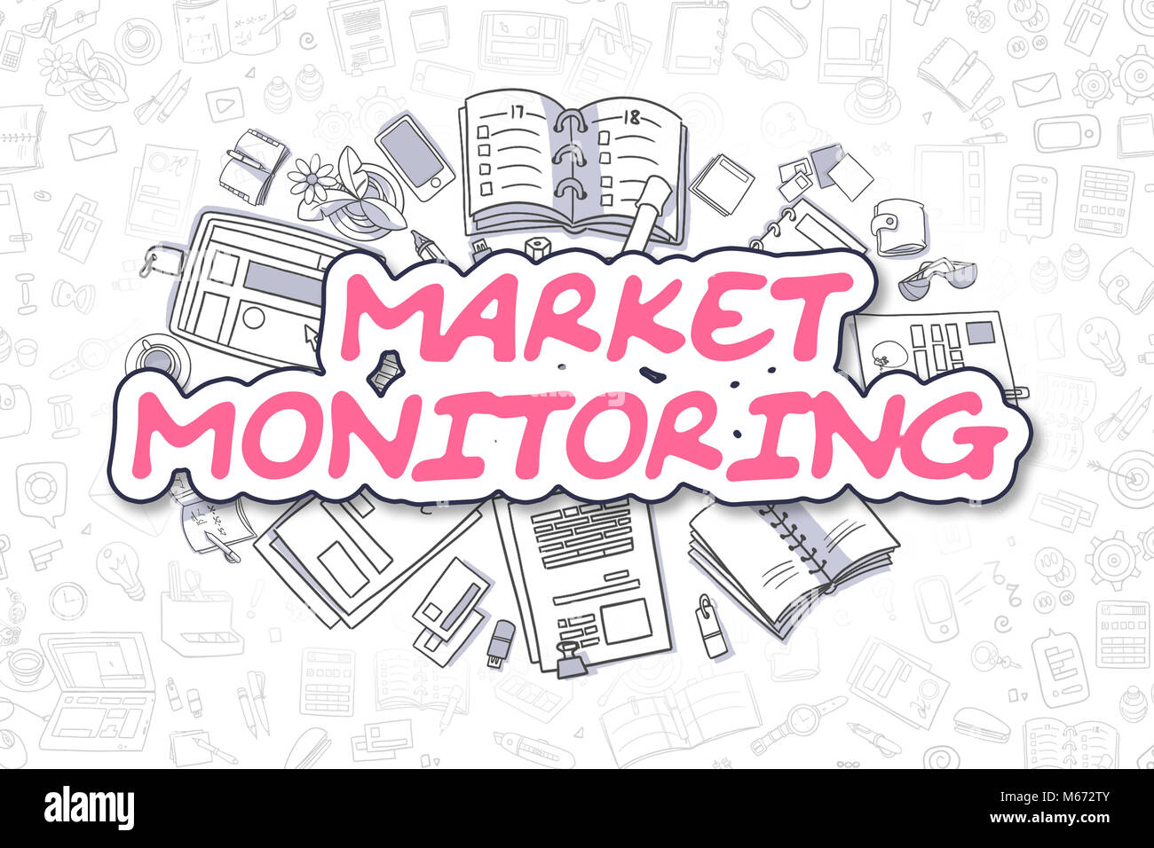 Market Monitoring - Doodle Magenta Text. Business Concept Stock Photo ...