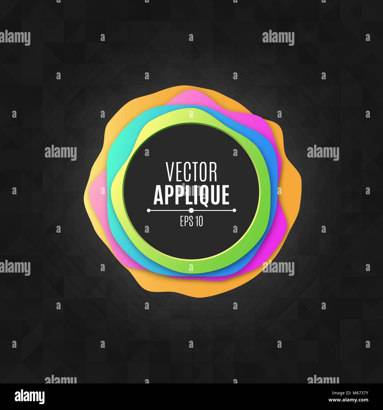 Abstract round banner on a black background with a pattern. Brochure ...