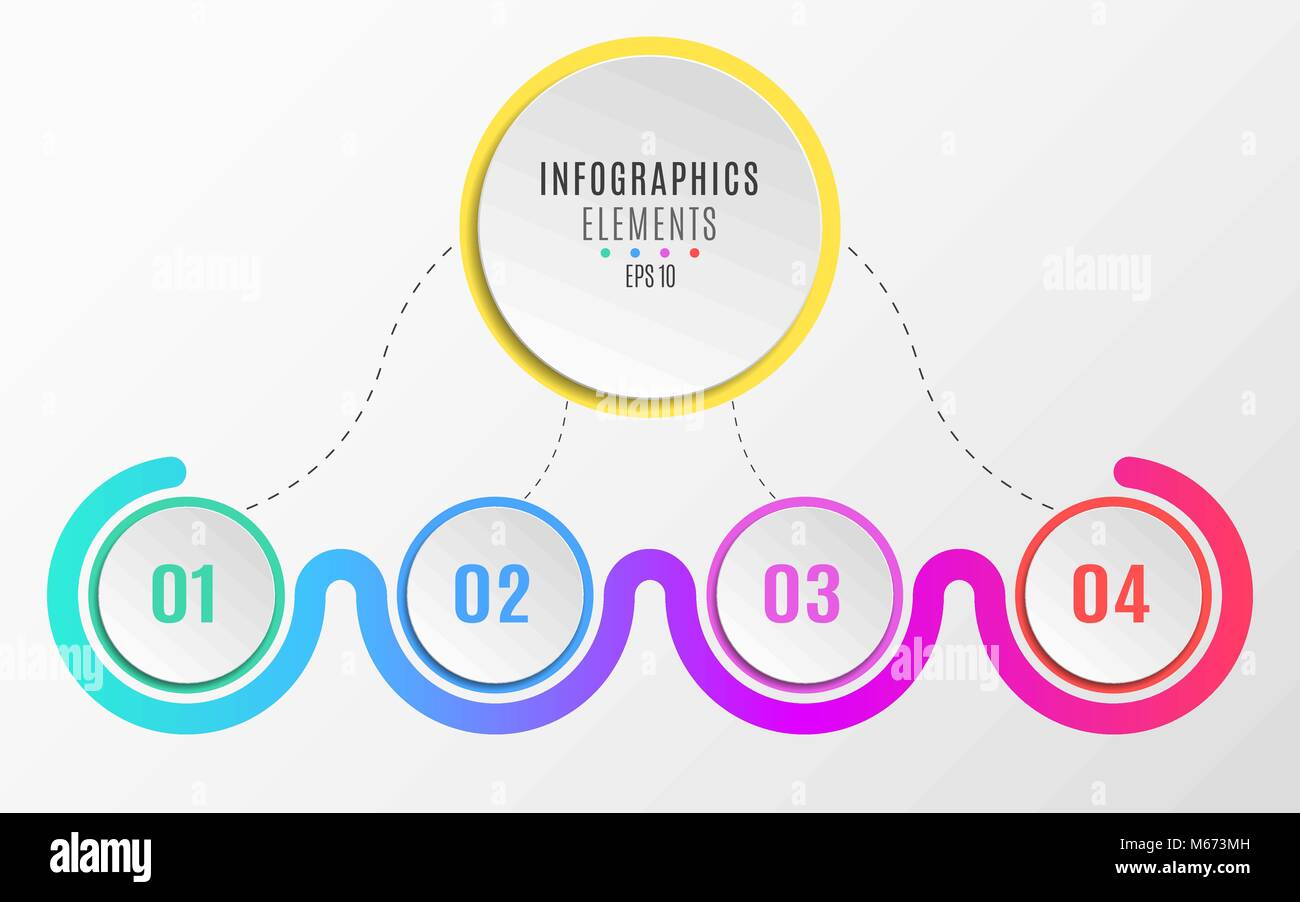 Elements of infographics. Paper circles with numbers. Scheme for your ...