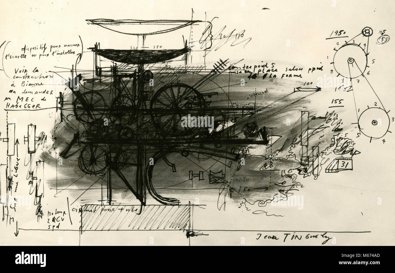 Blueprint of an artistic project, 1966 Stock Photo - Alamy