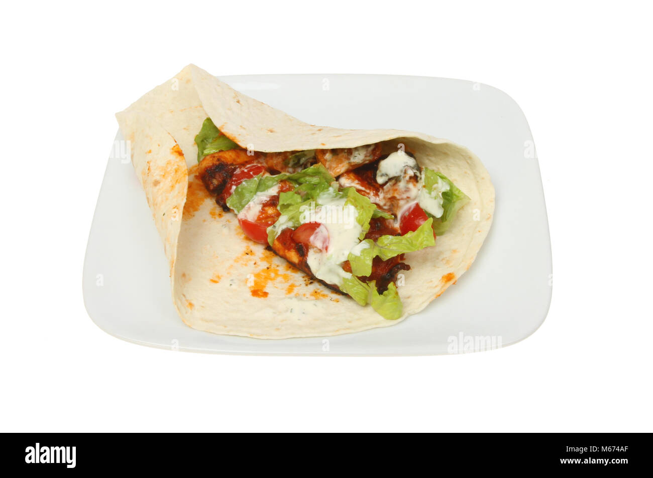 Chicken fajita plate Cut Out Stock Images & Pictures - Alamy