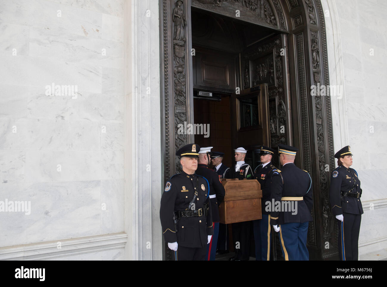 Washington, United States Of America. 28th Feb, 2018. The casket of ...