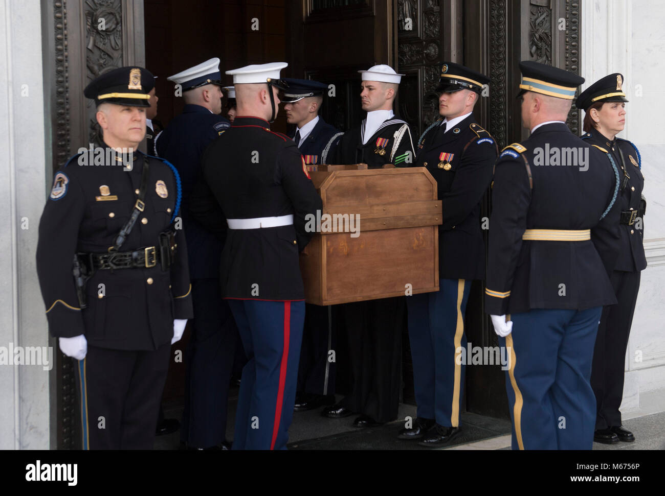 Washington, United States Of America. 28th Feb, 2018. The casket of ...