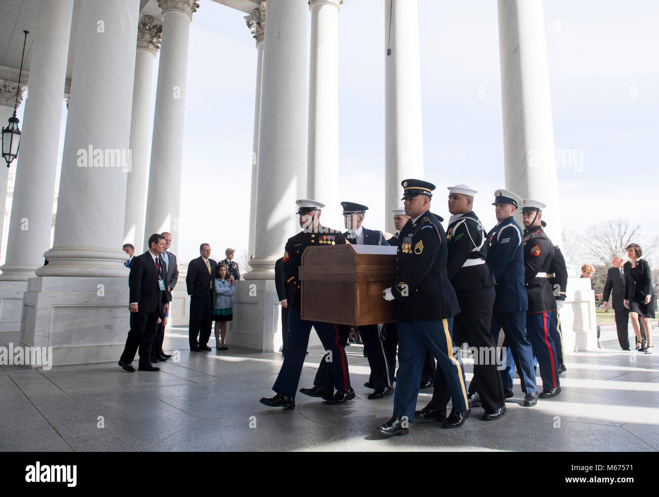 Washington, United States Of America. 28th Feb, 2018. The casket of ...