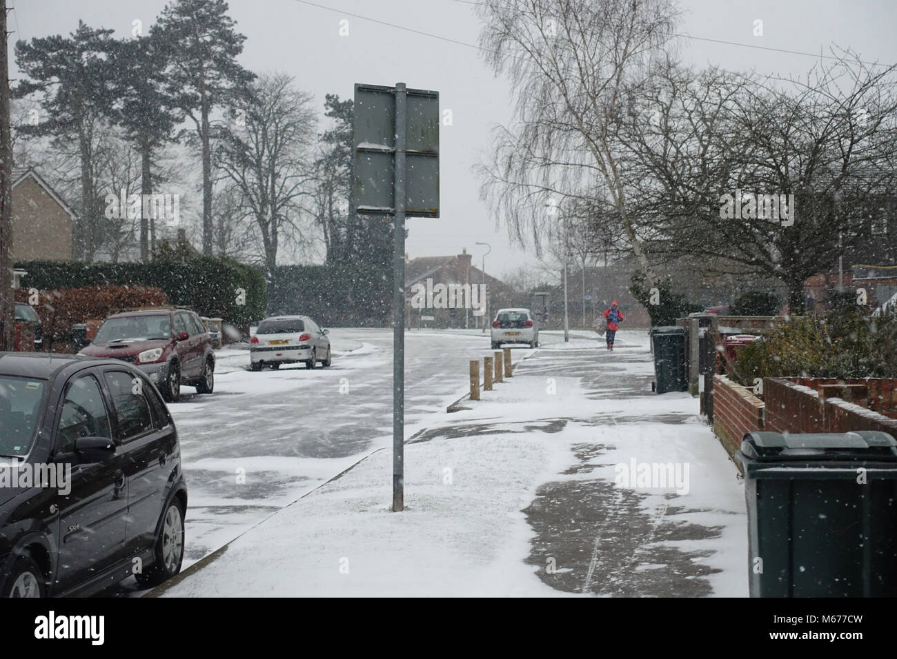 Reading, UK. 1st March 2018. UK Weather: Snow in Reading as children ...