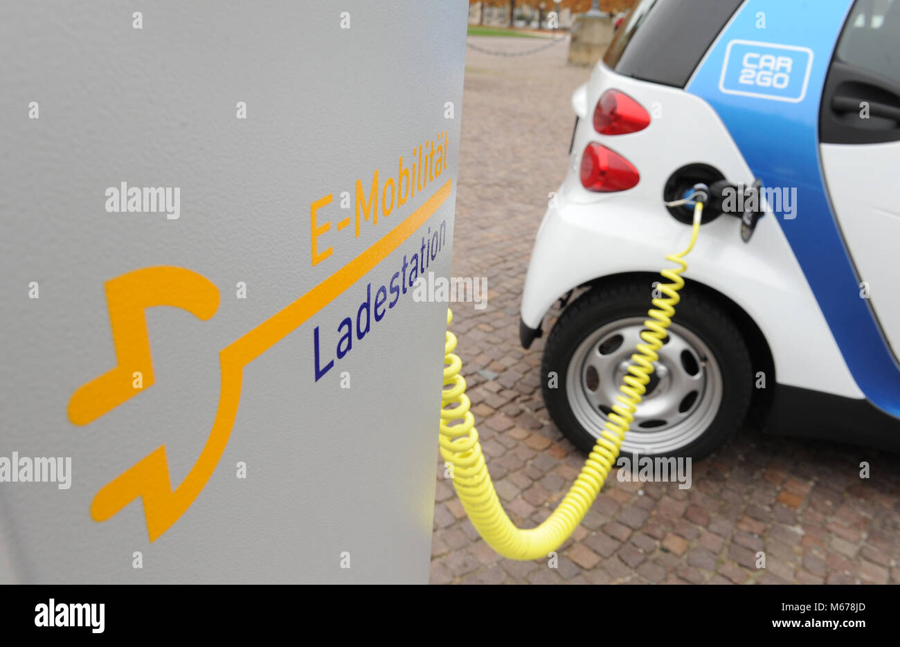 A Smart car of the world's largest 'car2go' electronic car fleet is ...