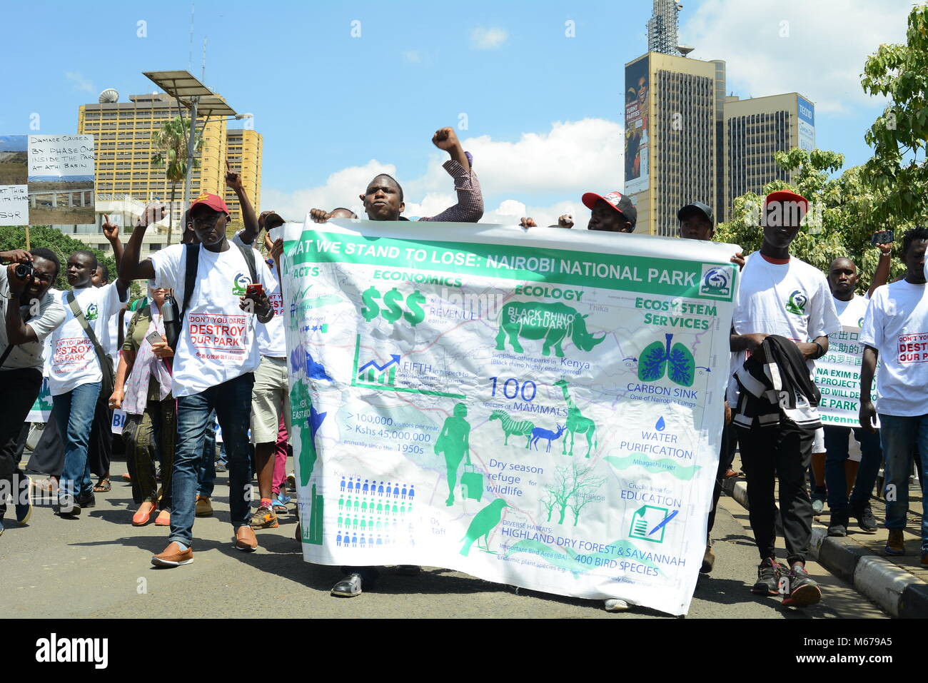 Nairobi, Nairobi, Kenya. 1st Mar, 2018. Protesters are seen along ...